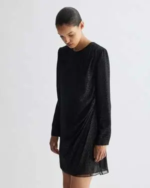 Veronica De Piante Pia Metallic Leopard Print Silk Dress