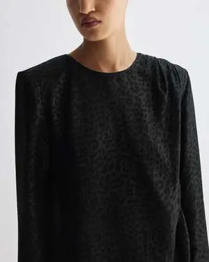 Veronica De Piante Pia Metallic Leopard Print Silk Dress