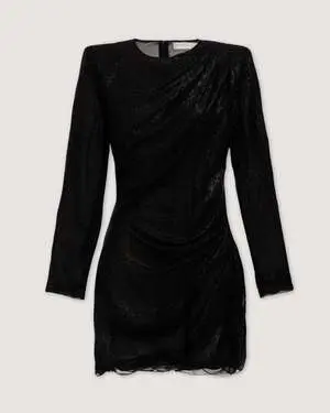 Veronica De Piante Pia Metallic Leopard Print Silk Dress
