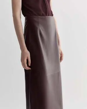 Veronica De Piante Gisele Nappa Leather Skirt