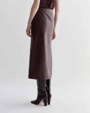 Veronica De Piante Gisele Nappa Leather Skirt