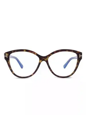 TOM FORD Full-rim Shield Eyeglasses - Brown