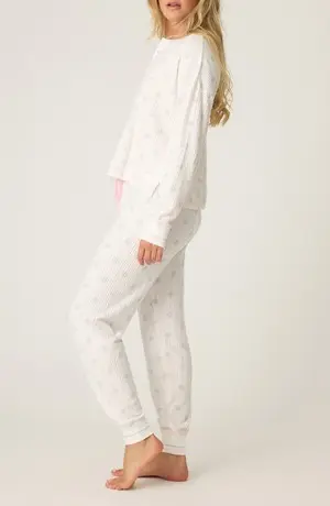 PJ Salvage Brushed Thermal Knit Pajamas - Ivory