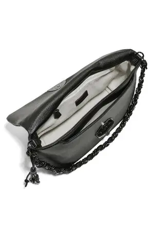 AIMEE Convertible Shoulder Bag With Chain Details - Black