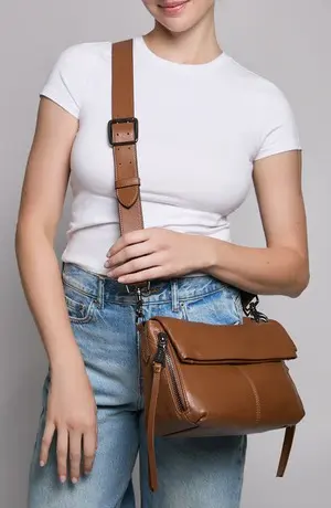 AIMEE Bali Double Entry Crossbody Bag - Chestnut