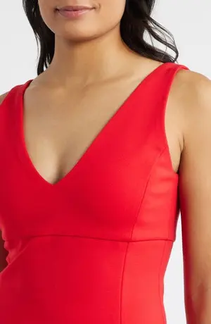 Spanx Spanxshape™ Ponte V-neck Sleeveless Midi Dress - Spanx Red