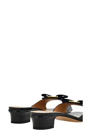 FERRAGAMO Vanilla Bow Slide Sandal - Nero Biscotto