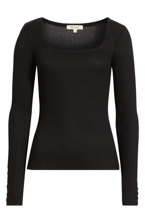 Madewell Rib Knit Square Neck Top