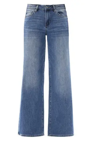 BAYEAS Mid-rise Wide-leg Jeans - Medium Blue