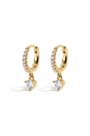 ELECTRIC PICKS Wesley Crystal Hoop Earrings - Gold