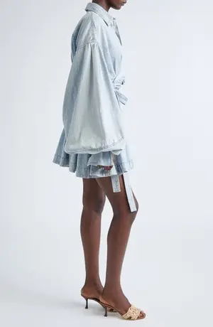 Zimmermann Rebellion Denim Wrap Minidress - Castaway