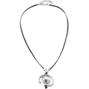 UNODE50 Sterling -plated Charm With Sapphire Crystal - Silver