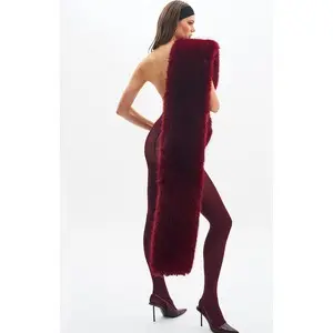 MISS CIRCLE Jazmin Multi-wear Faux Fur Scarf - Burgundy