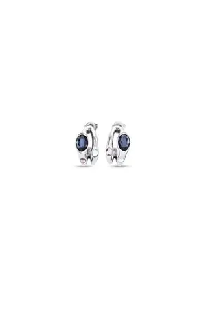 UNODE50 Leather Drop Earrings With Hearts - Silver
