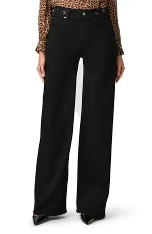 Paige Sasha High-waist Wide-leg Jeans - Blk Shadow