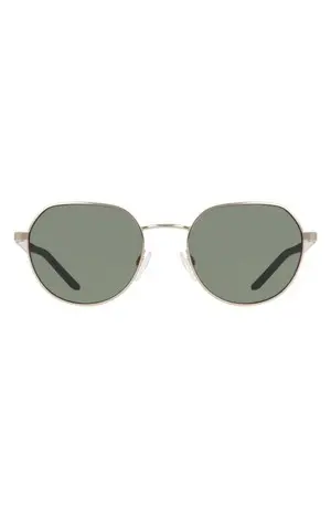 Nike Traveler Trend 52mm Round Sunglasses - Satin Gold/green