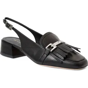 Bruno Magli Olive Slingback Kiltie Bit Loafer Pump - Black