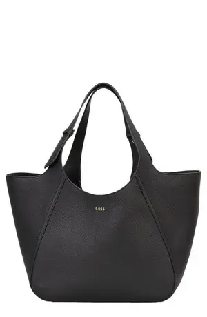 Hugo Big Lenah Leather Tote - Black