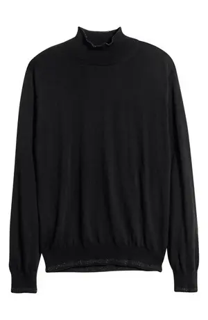 Canali Mock Neck Wool & Silk Blend Sweater