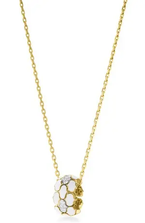 Roberto Coin Cobra Diamond & Enamel Rondelle Necklace - Gold/white/diamond
