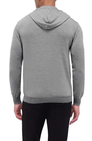 Bugatchi Merino Wool Hooded Sweater - Graphite