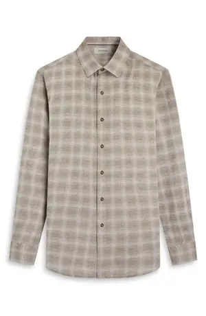 Bugatchi Julian Shaped Fit Plaid Button-up Shirt - Walnut