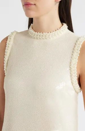 French Connection Sadie Sequin & Beaded Sweater Minidress