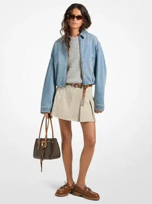Michael Kors Denim Bomber Jacket - Blue