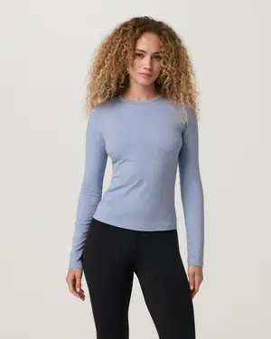 Vuori Long Sleeve Halo Essential Crew Neck T-shirt - Celestial Heather