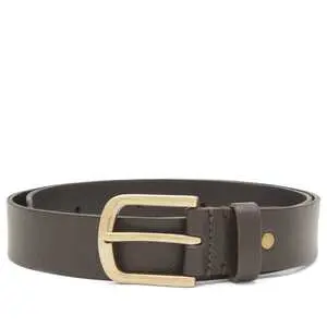 CORRIDOR Leather Belt With Metal Buckle - Brown