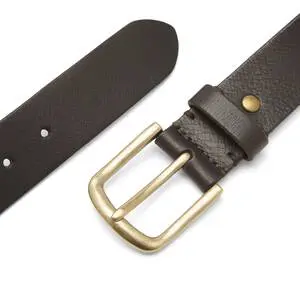 CORRIDOR Leather Belt With Metal Buckle - Brown
