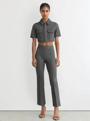 Good American Stretch-ponte Crop Top