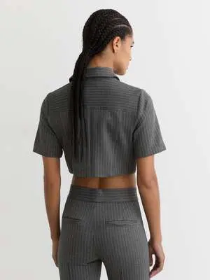 Good American Stretch-ponte Crop Top