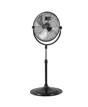 MECALE 18 Inches High Velocity Pedestal Fan With 3 Speeds And Adjustable Height - Black