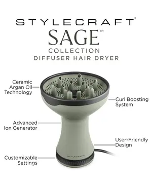 STYLECRAFT Sage 2-in-1 Diffuser Hair Dryer