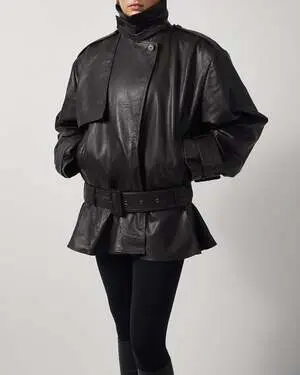 ROTATE BY BIRGER CHRISTENSEN Leather Biker Jacket