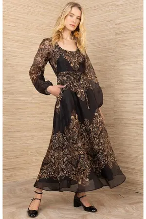 Hale Bob Aspyn Organza Maxi Dress - Black