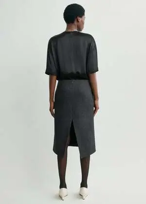 TOTÊME Twill Skirt - Charcoal Melange