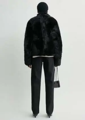 TOTEME Shearling Bomber Jacket - Black