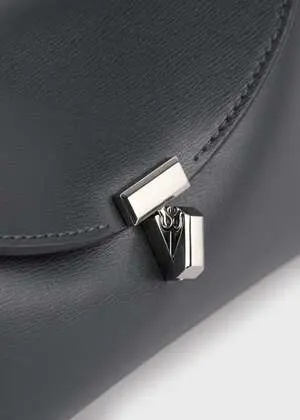 TOTEME Mini T-lock Leather Clutch - Grey