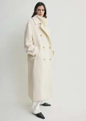 TOTEME Oversized Wool-blend Overcoat - Ecru