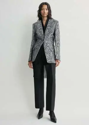 TOTEME Floral Jacquard Slouch Waist Blazer - Black