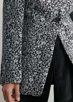 TOTEME Floral Jacquard Slouch Waist Blazer