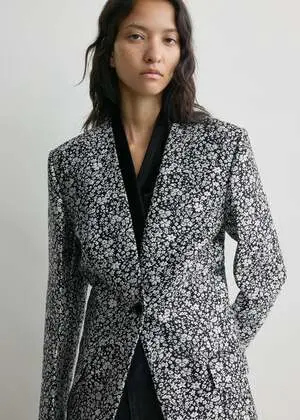 TOTEME Floral Jacquard Slouch Waist Blazer