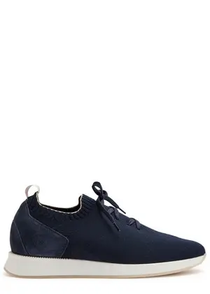 AURELIEN Panelled Knit Sneakers - Navy