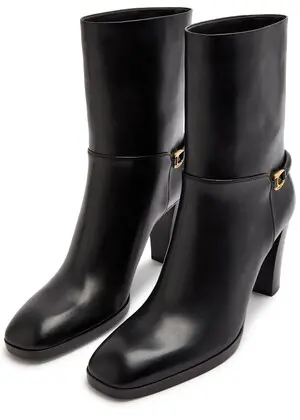 Saint Laurent Chemena 80 Leather Ankle Boots