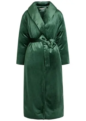 Alice + Olivia Ima Padded Belted Velvet Coat