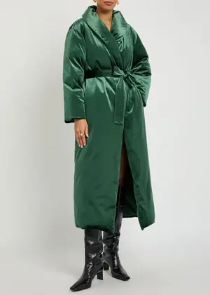 Alice + Olivia Ima Padded Belted Velvet Coat