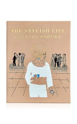 GRAPHIC IMAGE The Stylish Life Of Cocktail Parties Leather Hardcover Book - Tan