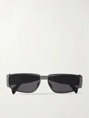 Celine Triomphe Rectangle-frame Sunglasses - Silver